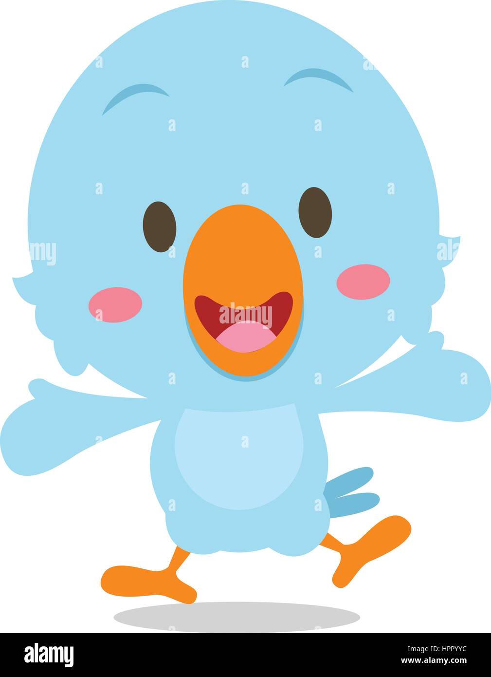 Happy blue bird cartoon illustration Stock Vector Image & Art - Alamy