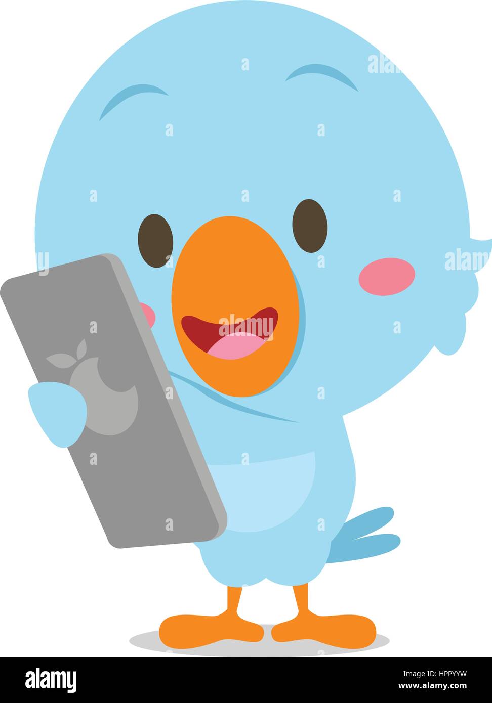 Blue bird with phone vector art Stock Vector Image & Art - Alamy