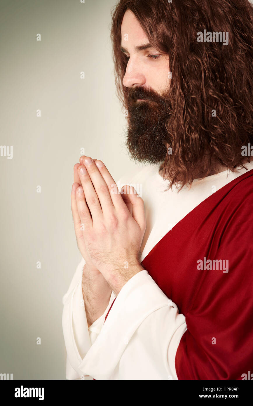 Image of praying Jesus Christ Stock Photo - Alamy