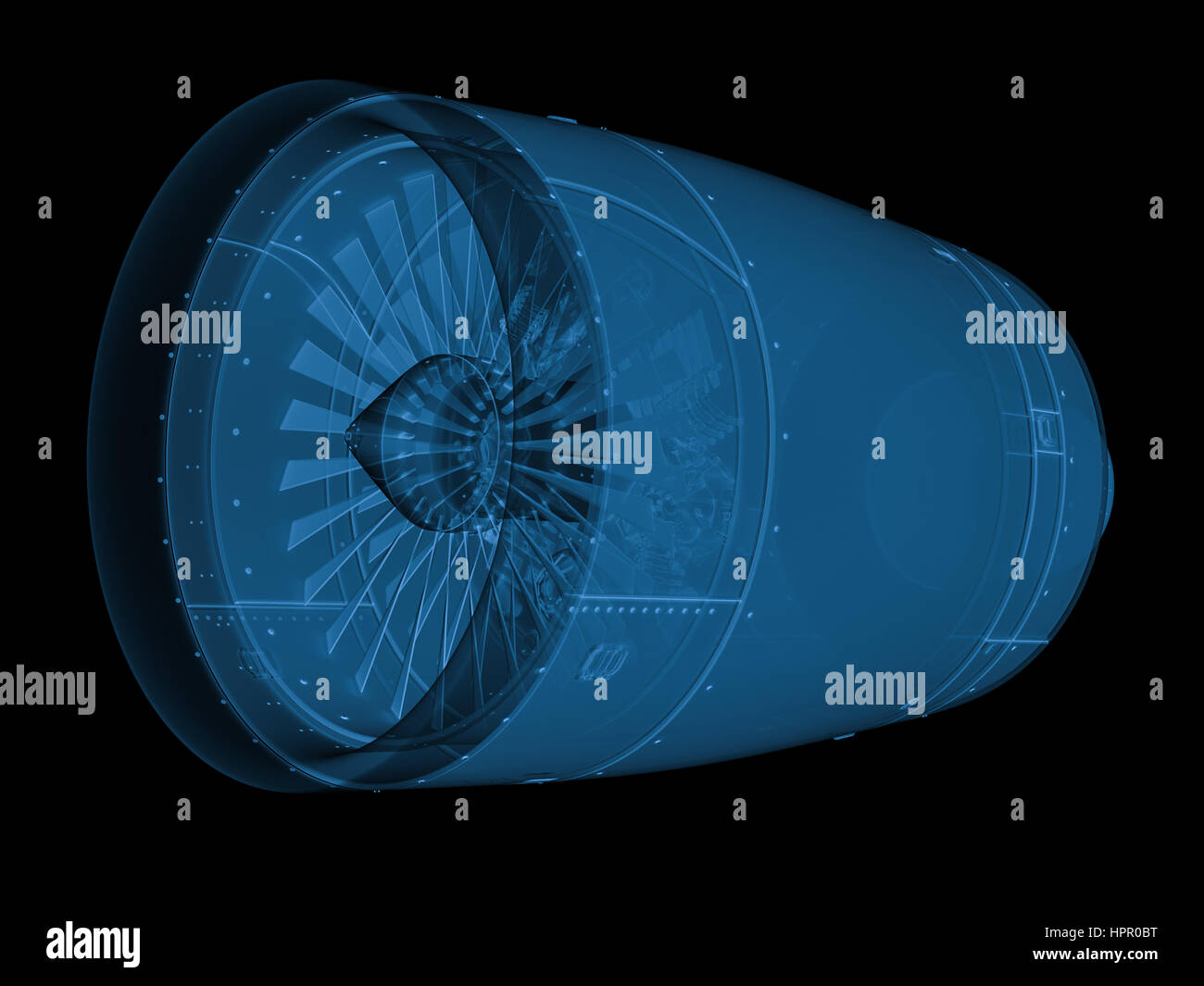 3d rendering x ray jet engine isolated on black Stock Photo - Alamy