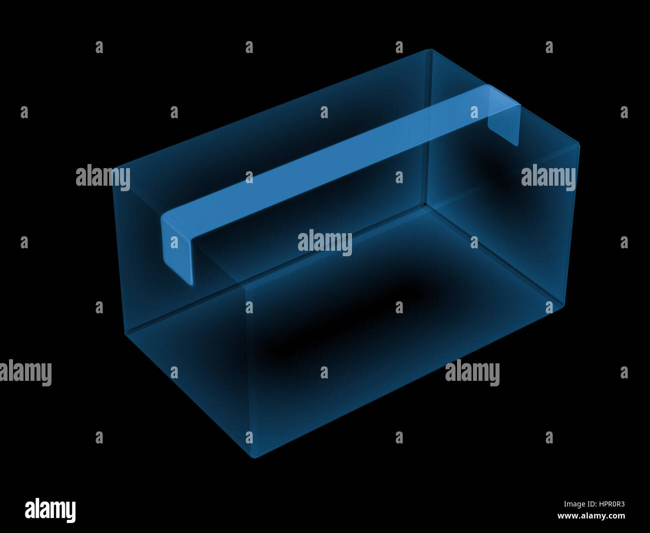 3d rendering x ray carton box isolated on black Stock Photo - Alamy