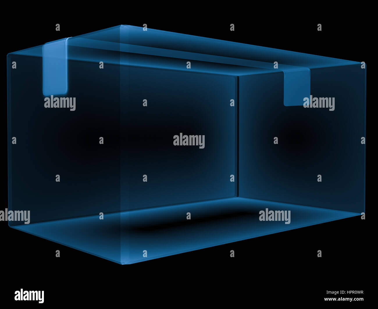 3d rendering x ray carton box isolated on black Stock Photo - Alamy