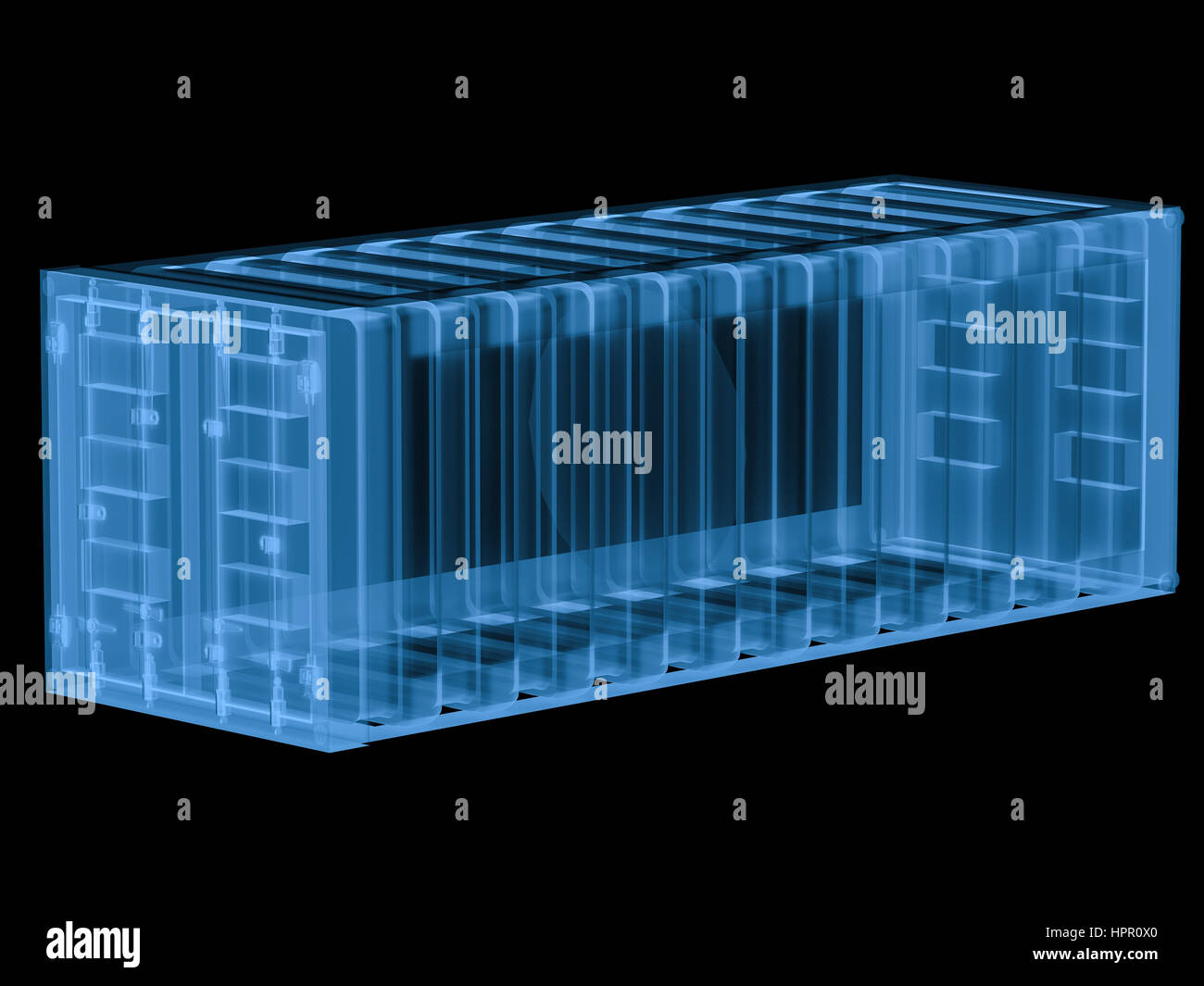 3d rendering x ray container isolated on black Stock Photo - Alamy