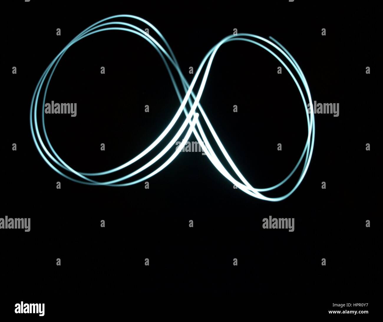 Infinity sign - blurred light - long time exposure Stock Photo - Alamy