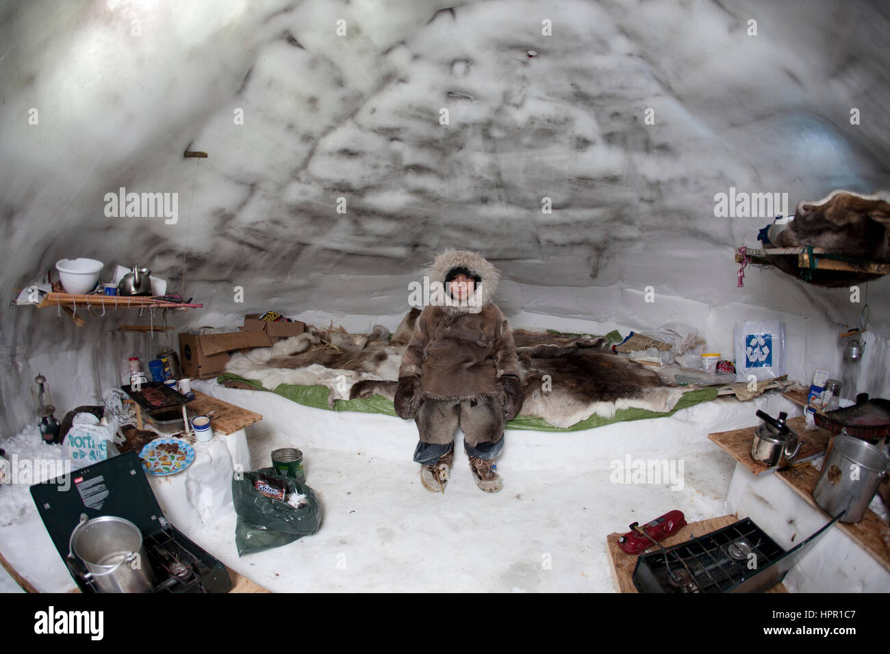 Inuit boy on the North Pole Stock Photo - Alamy