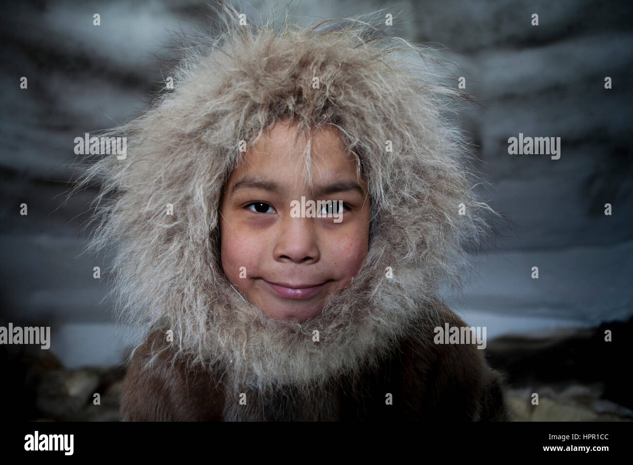 Inuit boy on the North Pole Stock Photo - Alamy