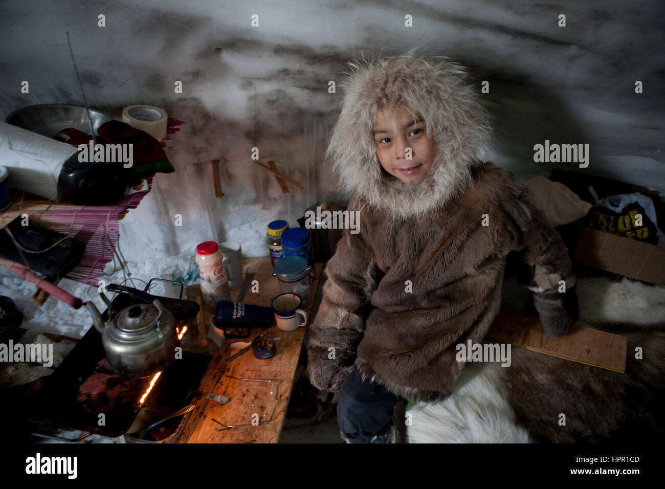 Inuit boy on the North Pole Stock Photo - Alamy