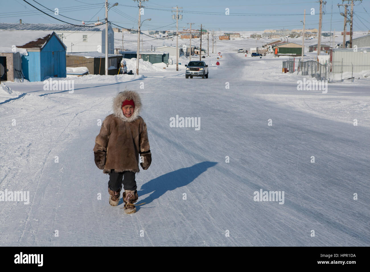 Inuit boy on the North Pole Stock Photo - Alamy