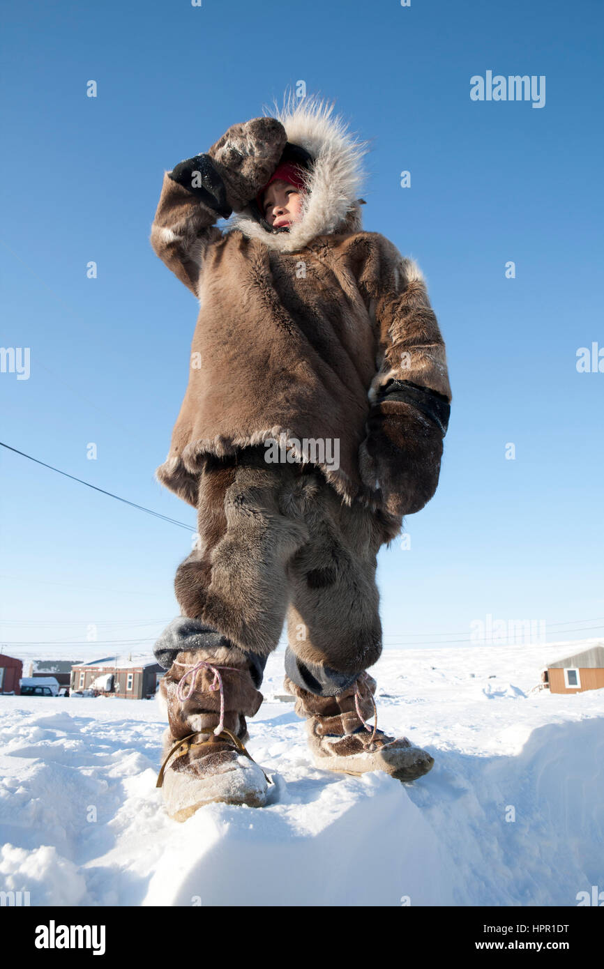 Inuit boy on the North Pole Stock Photo - Alamy