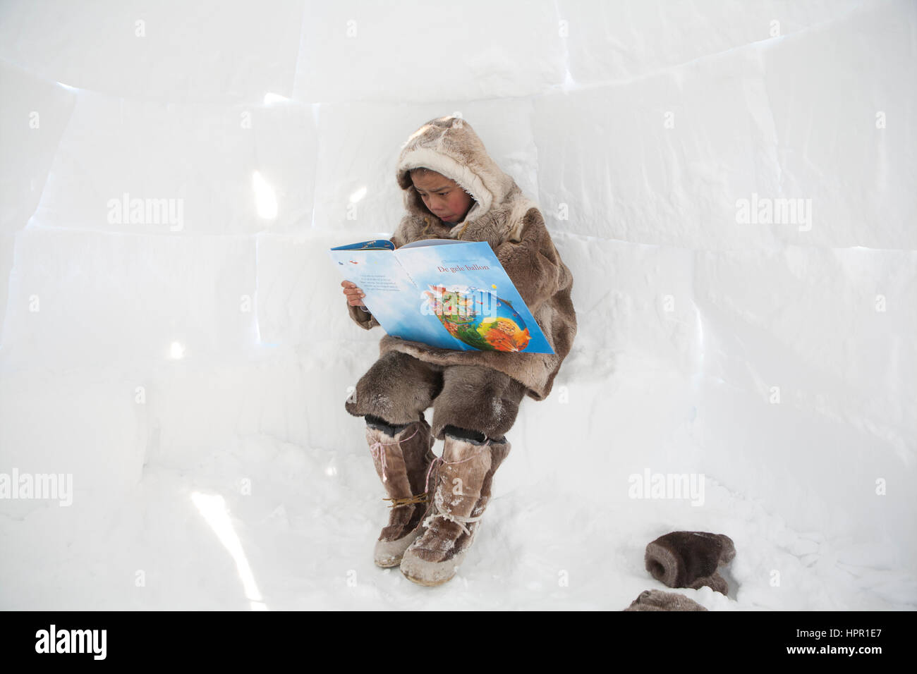 Inuit boy on the North Pole Stock Photo - Alamy