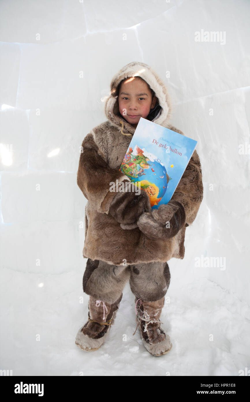 Inuit boy on the North Pole Stock Photo - Alamy