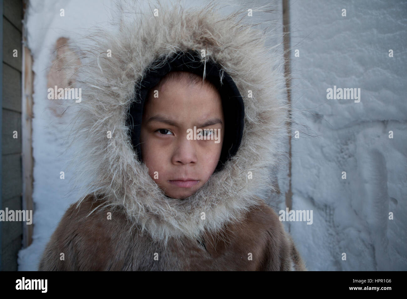 Inuit boy on the North Pole Stock Photo - Alamy