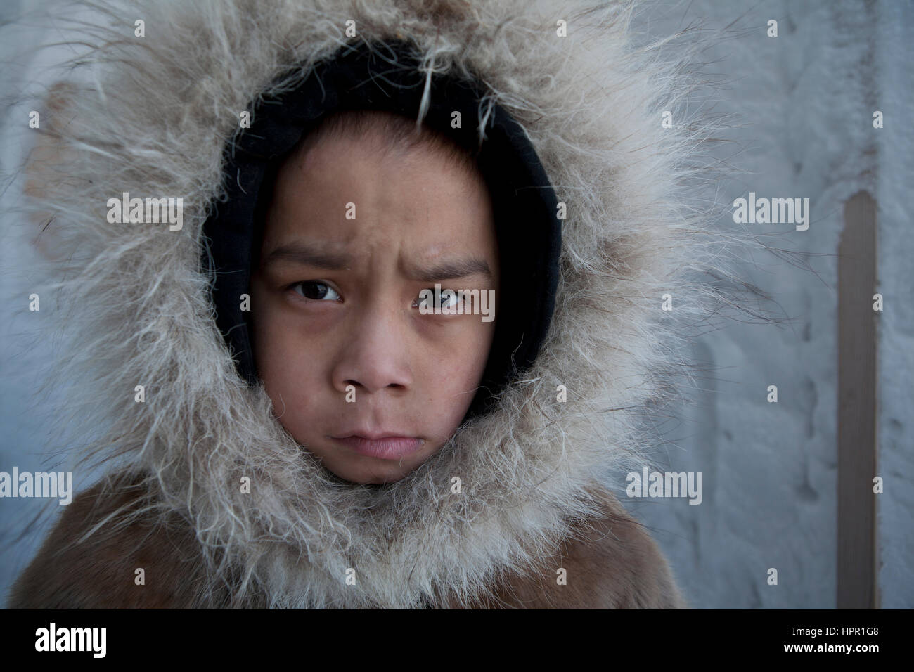 Inuit boy on the North Pole Stock Photo - Alamy