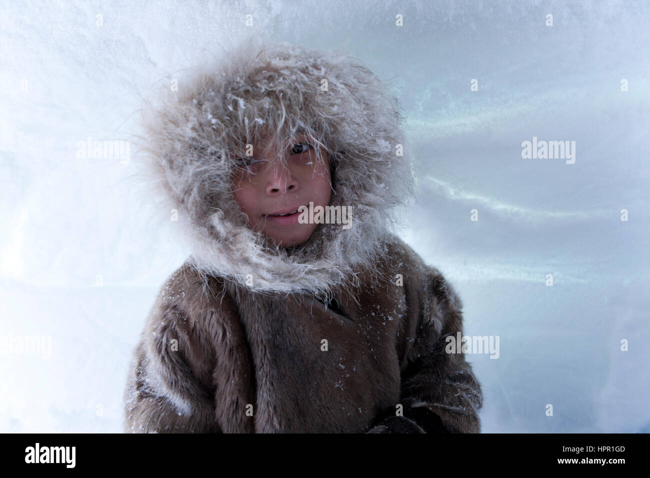 Inuit boy on the North Pole Stock Photo - Alamy