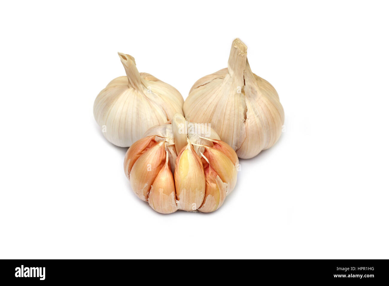 Fresh garlic over white background Stock Photo - Alamy