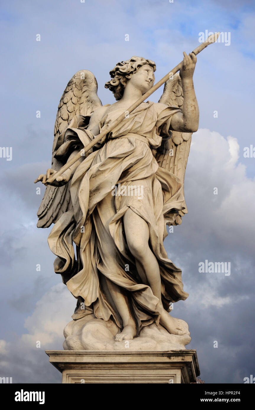 Angel with a spear of the sculptor Domenico Guidi, on the bridge in ...