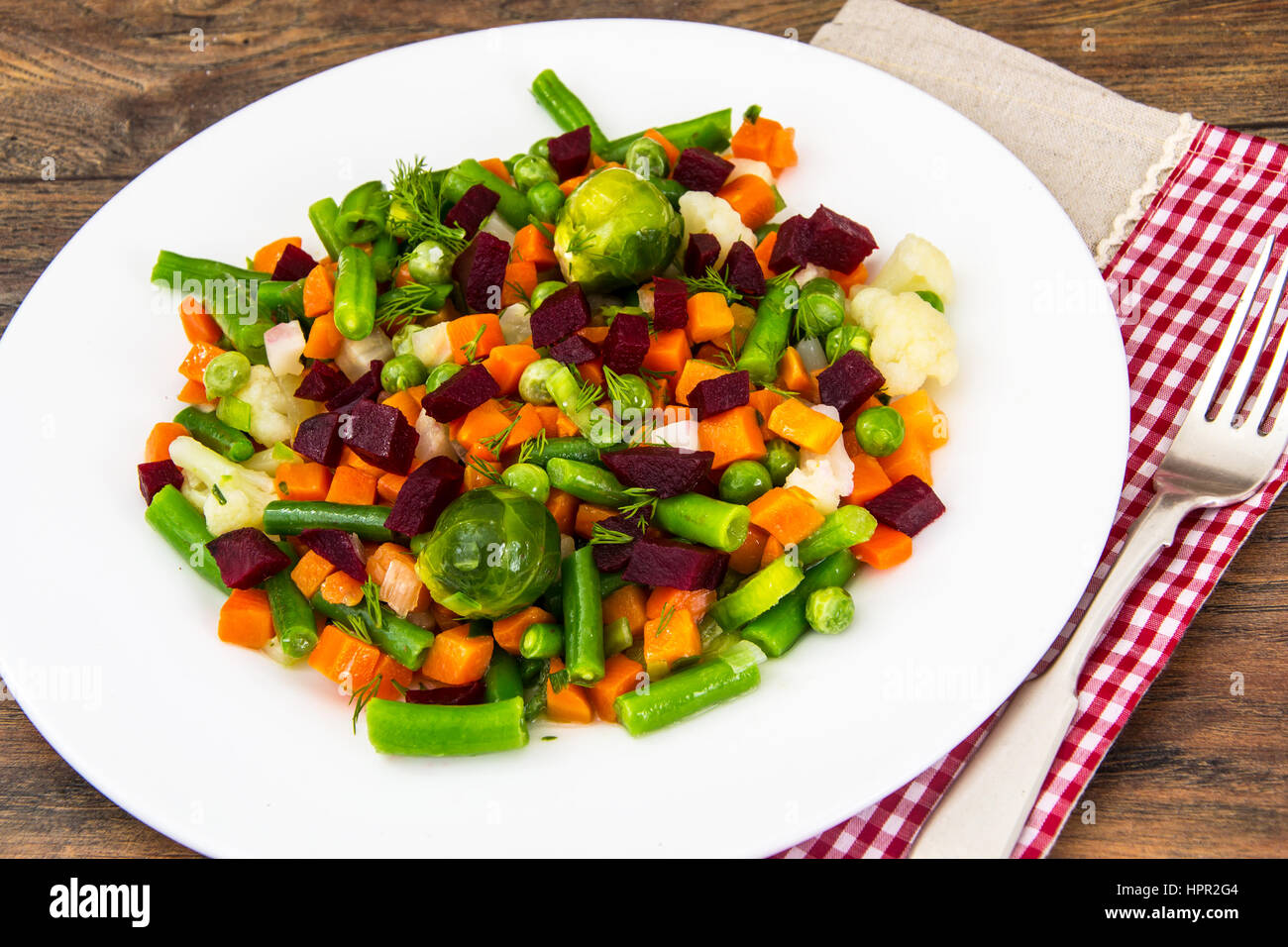 Vegetable side dish with beets. Studio Photo Stock Photo - Alamy