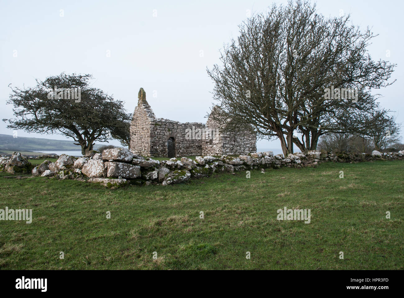 Front view of the Lligwy Chapel of Ease, Anglesey Stock Photo - Alamy