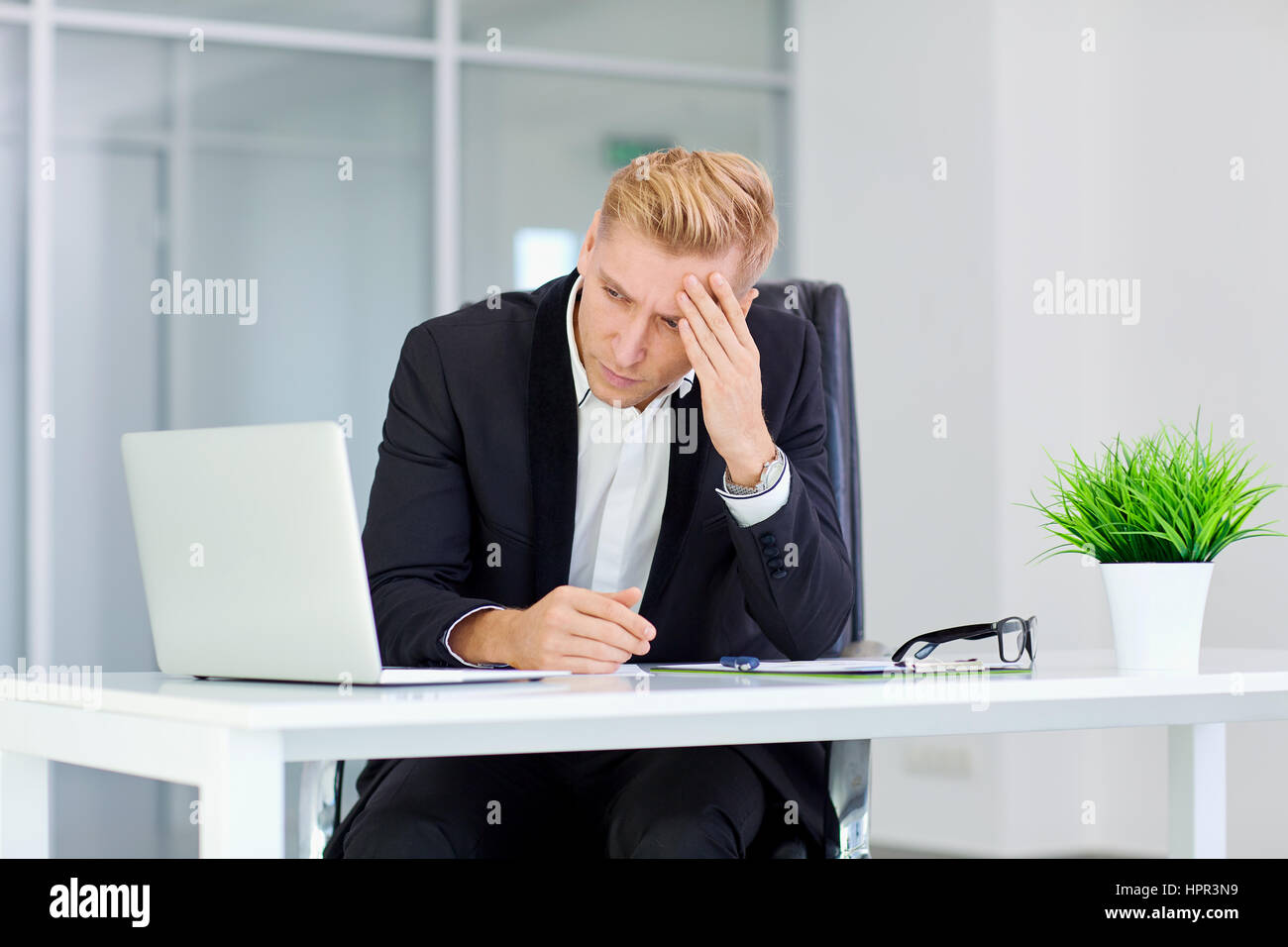 The concept stress crisis depression failure in business. Businessman ...