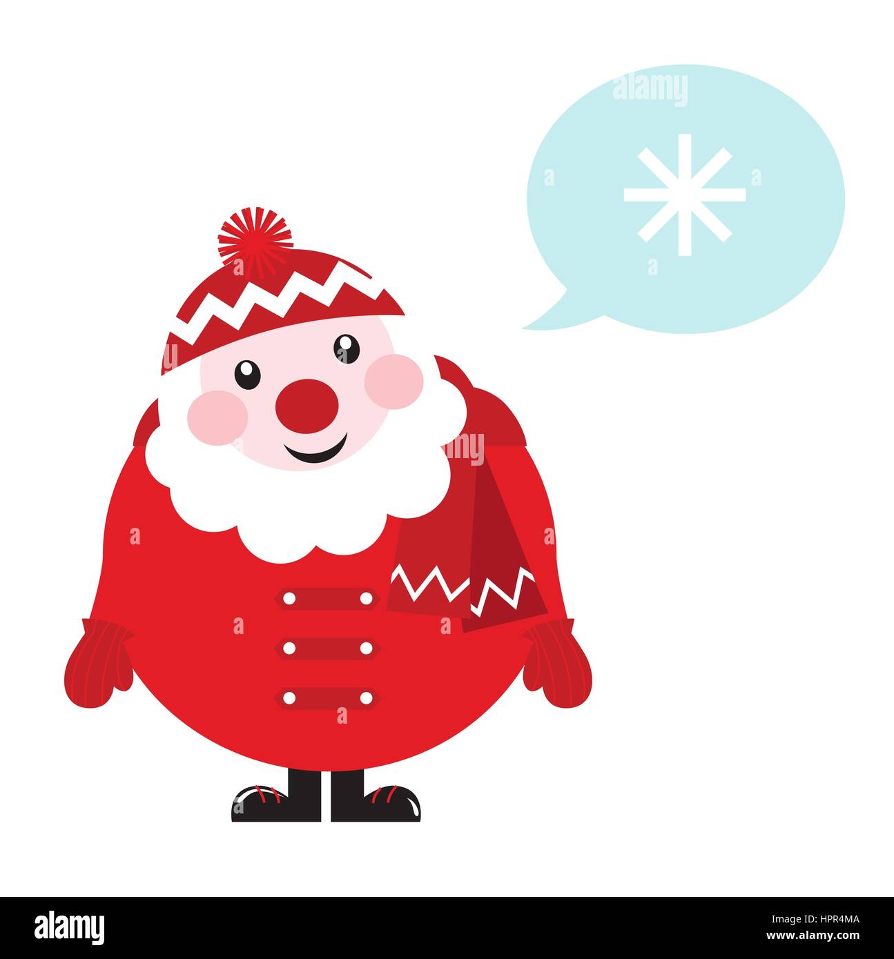 11064269 - cute vector cartoon santa thinking. illustration in retro ...