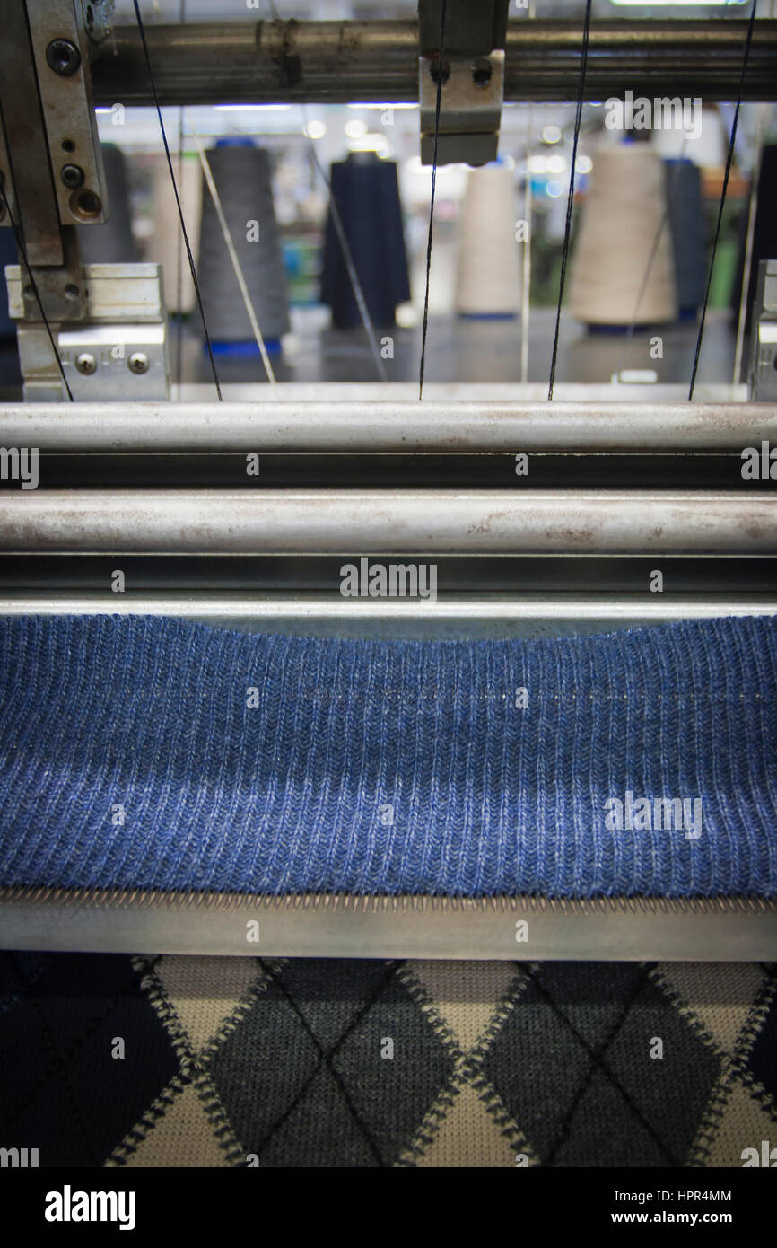 Textile machine weaving a sweter Stock Photo - Alamy