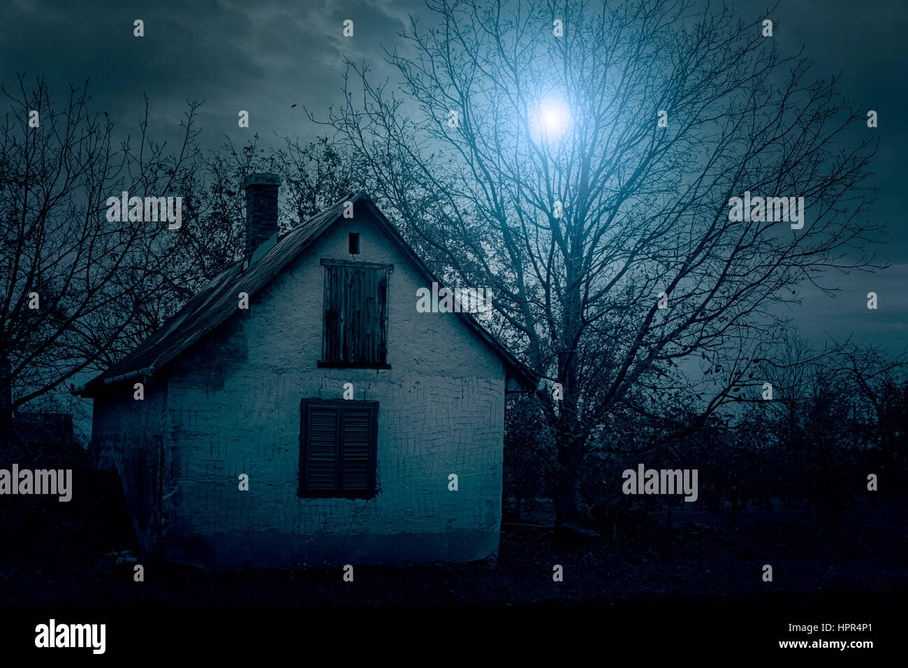 Old spooky abandoned ghost house Stock Photo - Alamy