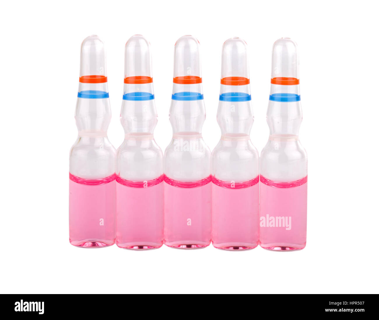 Five colourful ampoule on isolated background Stock Photo - Alamy