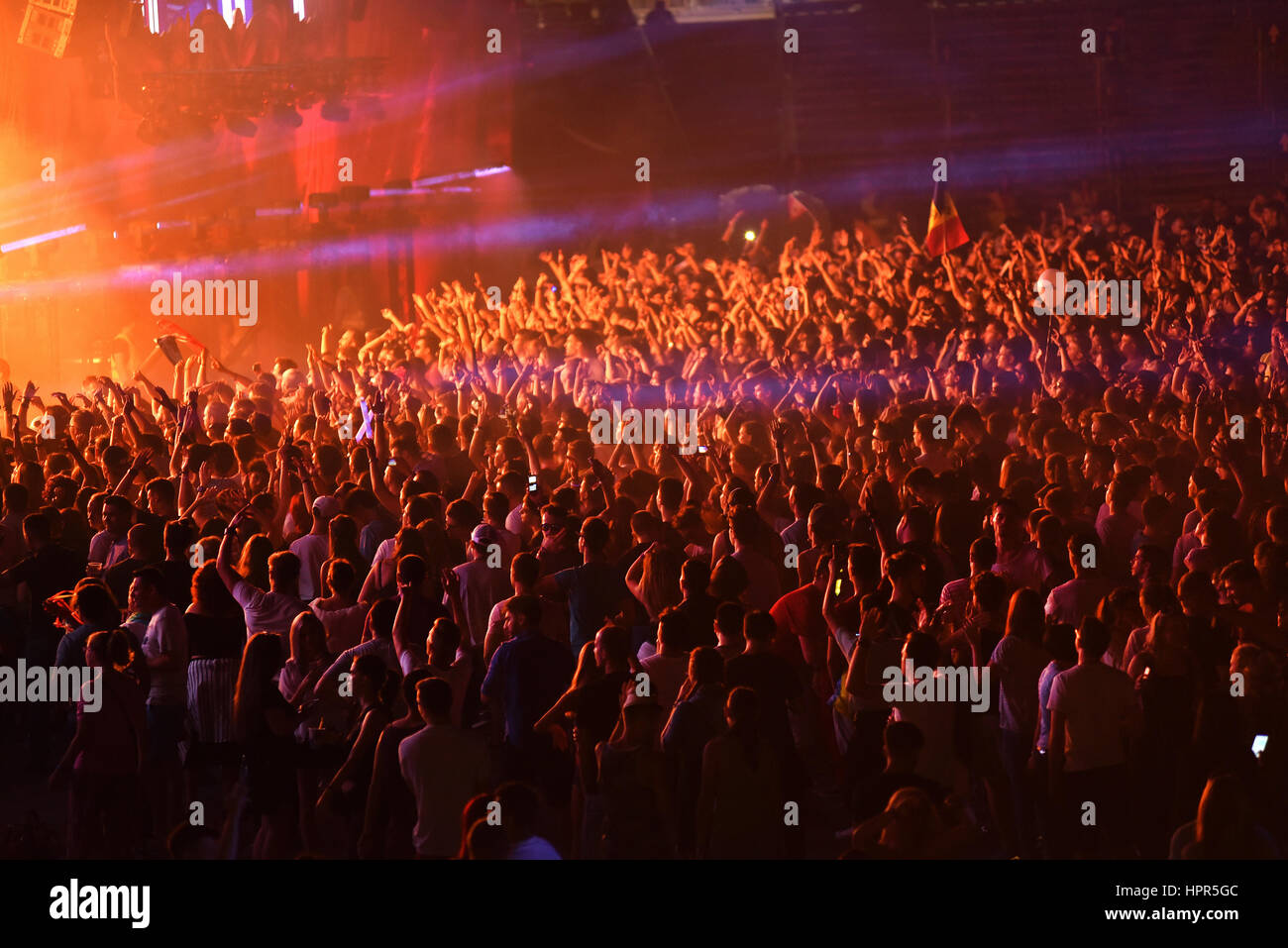 CLUJ NAPOCA, ROMANIA - AUGUST 5, 2016: Crowd of people, audience ...
