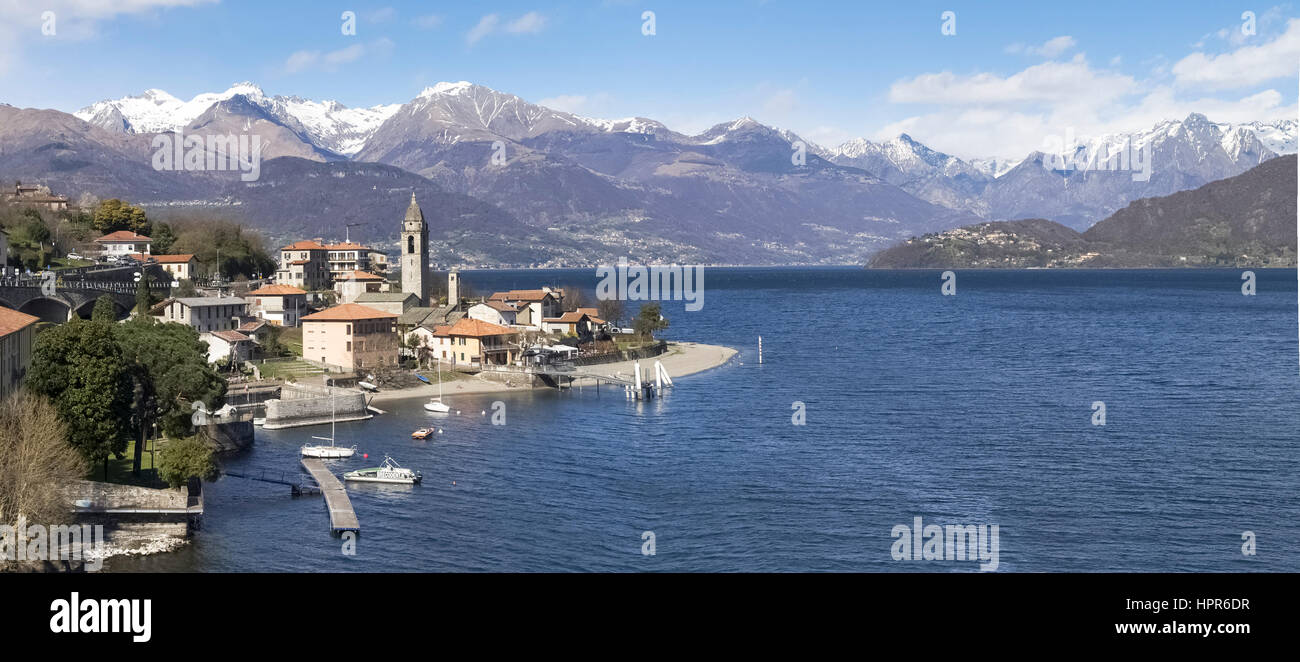 Cremia lake of Como, Italy: Striking image of the village of Cremia ...