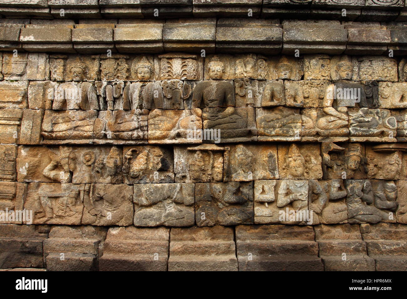 Relief of Borobudur temple in Yogyakarta, Java, Indonesia Stock Photo ...