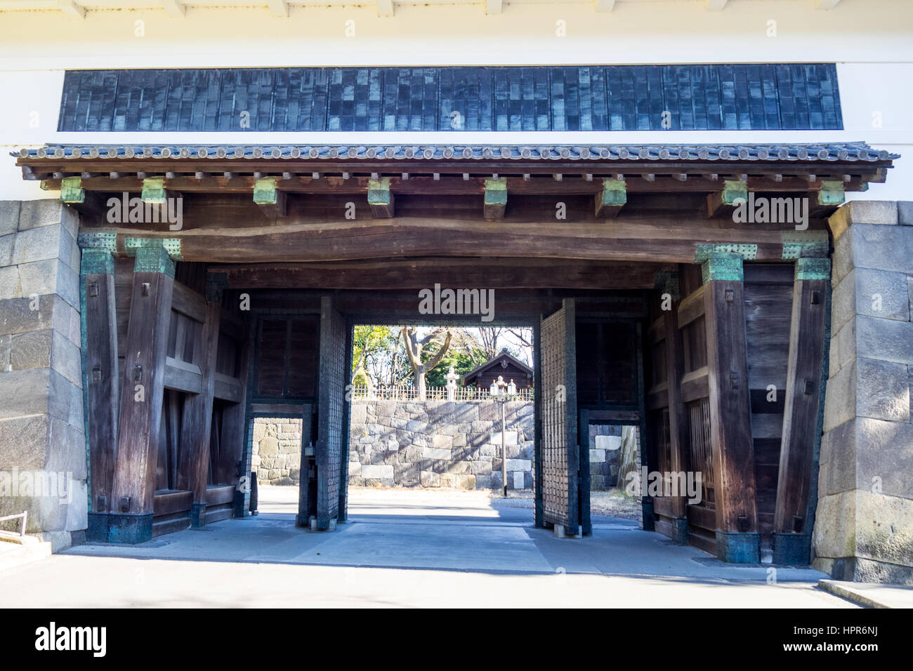 The larger inner Yagura-mon style gate of the Tayasu Gate entrance to ...
