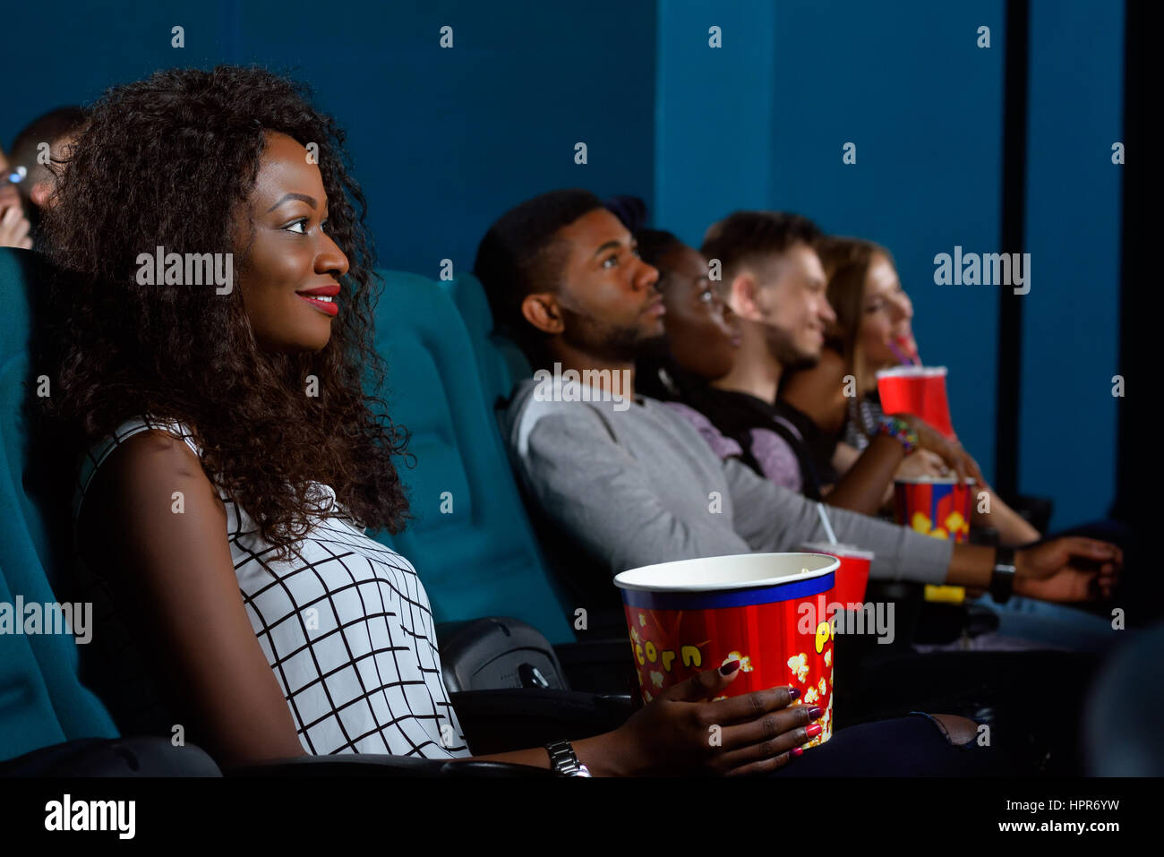Finally day off work Gorgeous long haired African female smiling ...