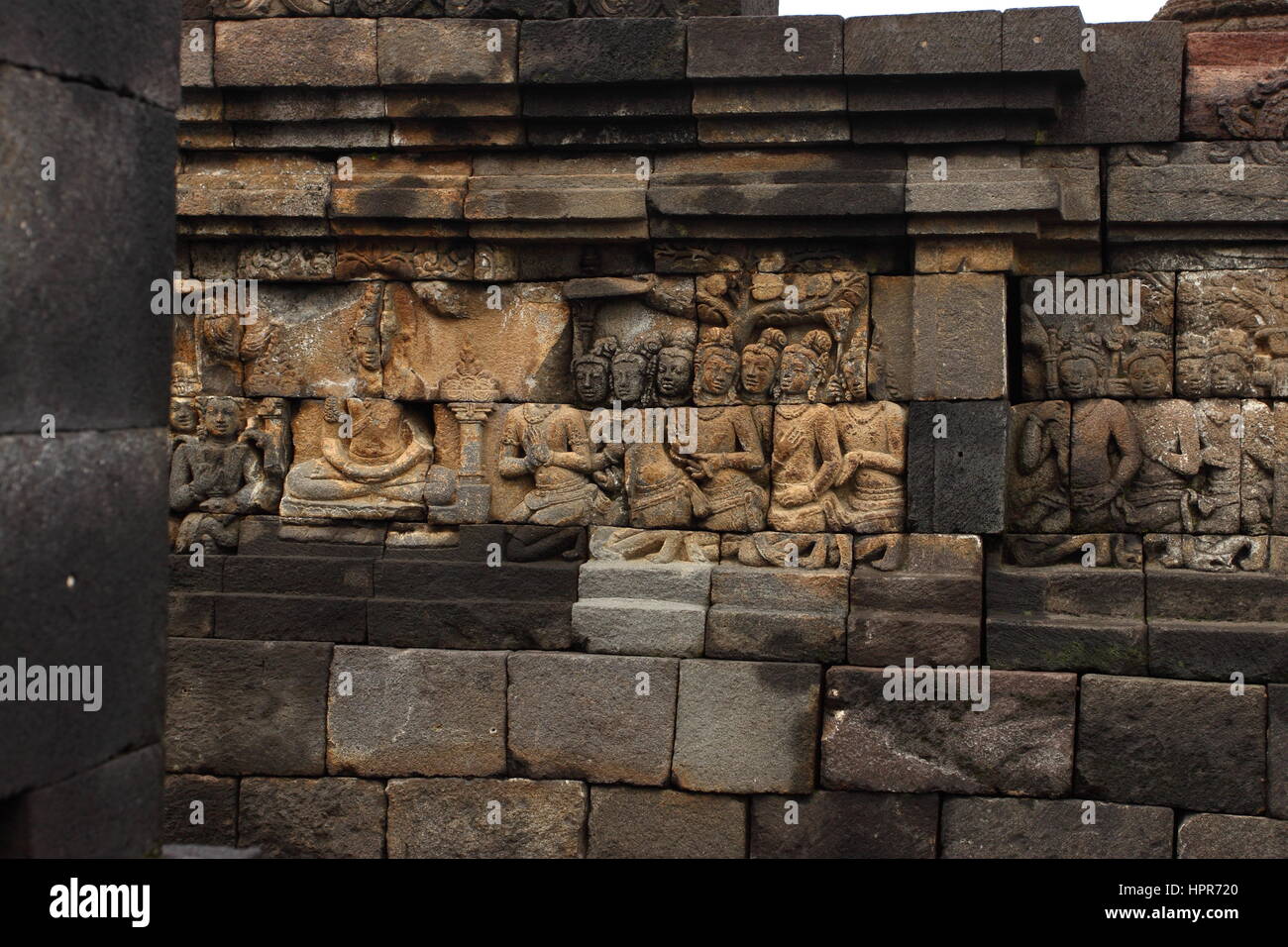 Relief of Borobudur temple in Yogyakarta, Java, Indonesia Stock Photo ...