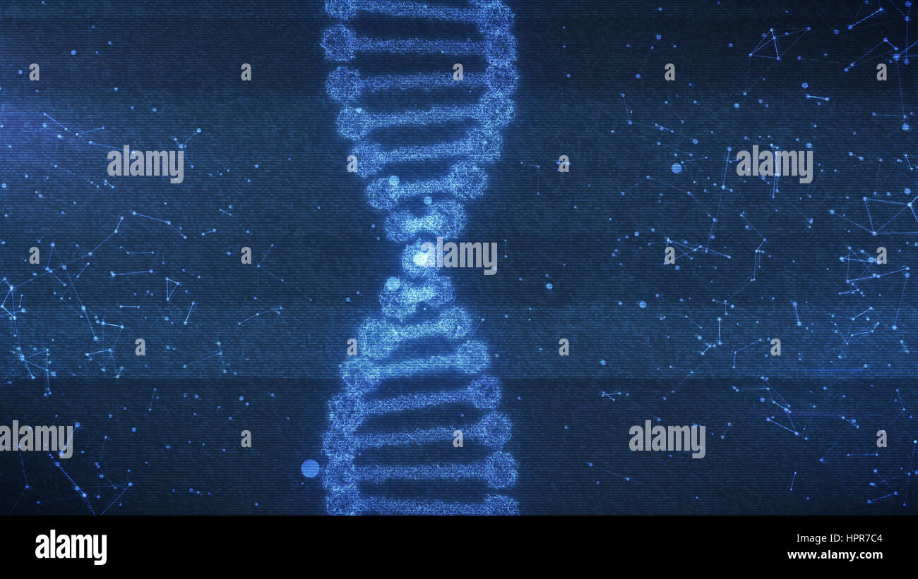 Abstract 3d rendering of Concept of biochemistry with dna molecule on ...