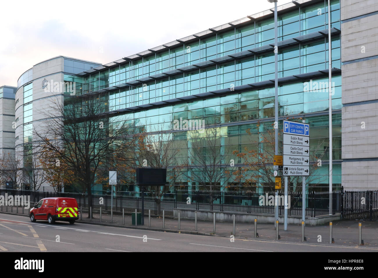 The Laganside Courts complex in Belfast, Northern Ireland. The courts ...