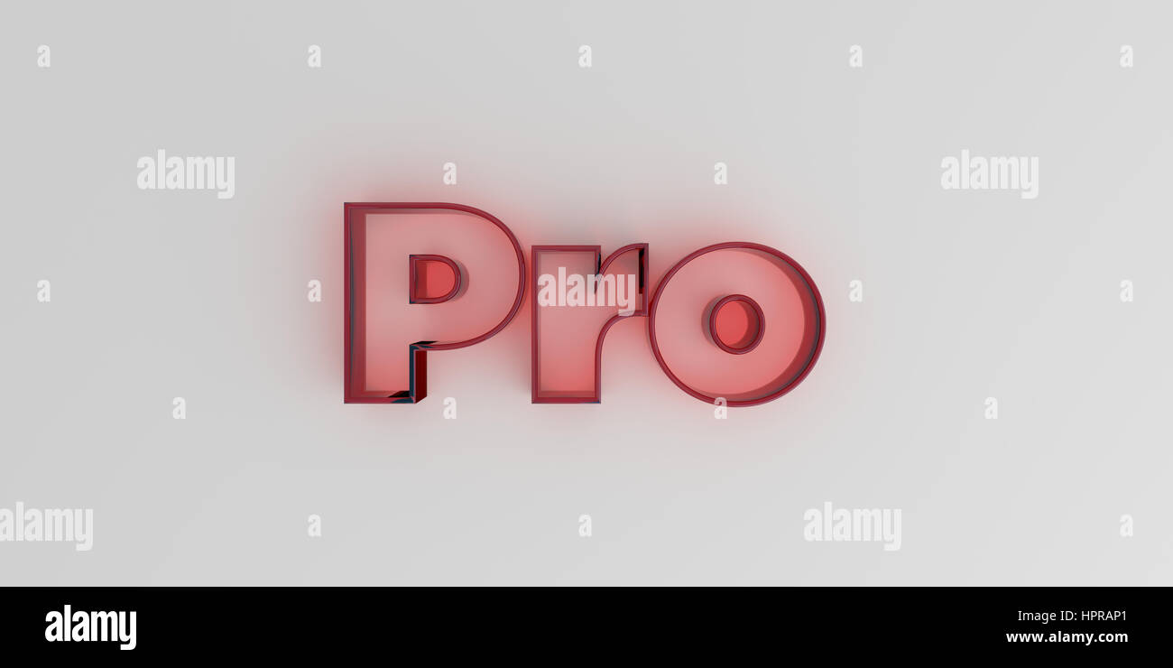 Pro - Red glass text on white background - 3D rendered royalty free ... Pro - Red glass text on white background - 3D rendered royalty free ...