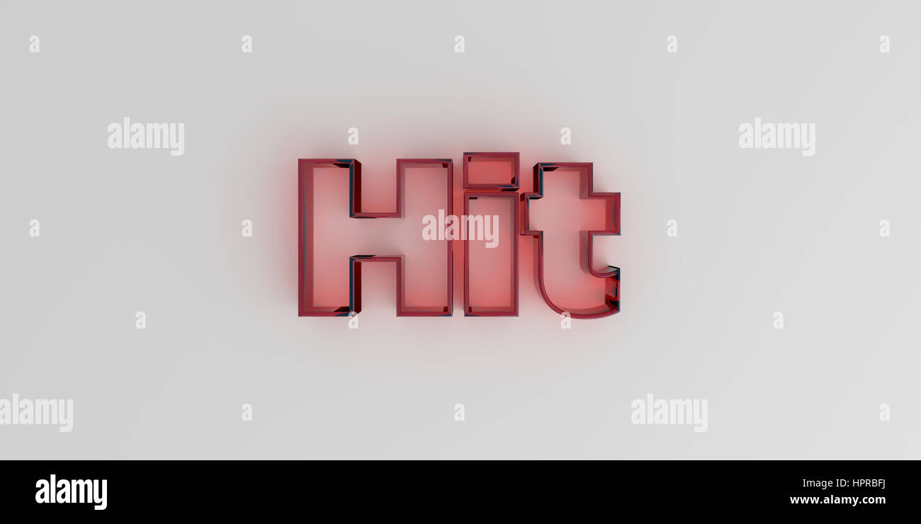 Hit - Red glass text on white background - 3D rendered royalty free ... Hit - Red glass text on white background - 3D rendered royalty free ...