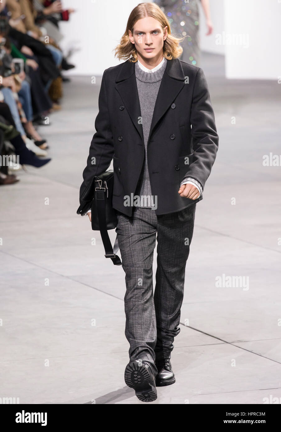 NEW YORK, NY - FEBRUARY 14, 2017: Paul Boche walks the runway at the ...