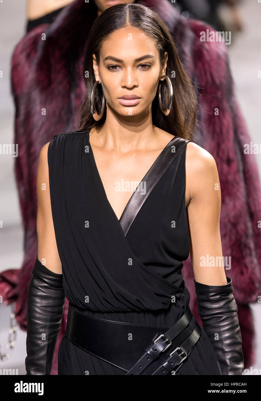 NEW YORK, NY - FEBRUARY 14, 2017: Joan Smalls walks the runway at the ...