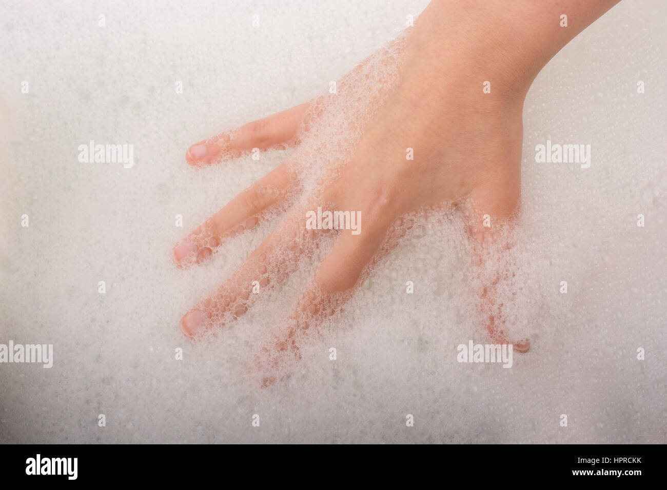 Hand washing and soap foam on a foamy background Stock Photo - Alamy