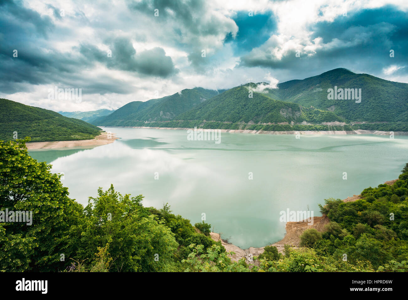 Zhinvali Reservoir In Georgia, Dusheti Municipality, Mtiuleti Region ...