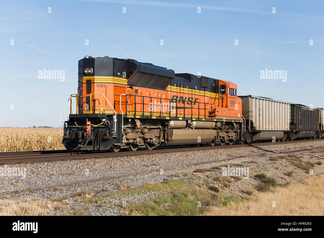 BNSF freight train in rural Iowa Stock Photo - Alamy
