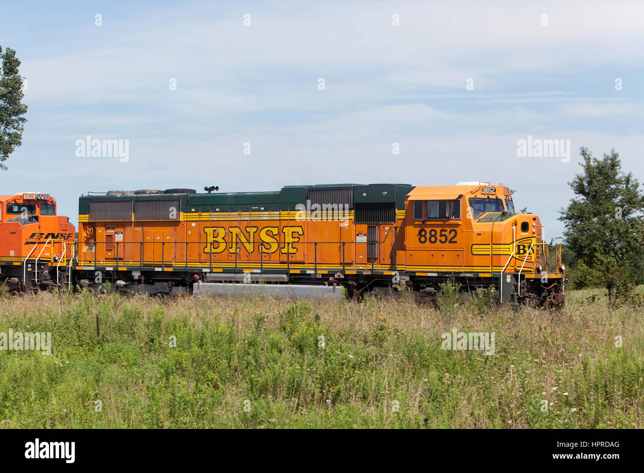 BNSF freight train in rural Iowa Stock Photo - Alamy