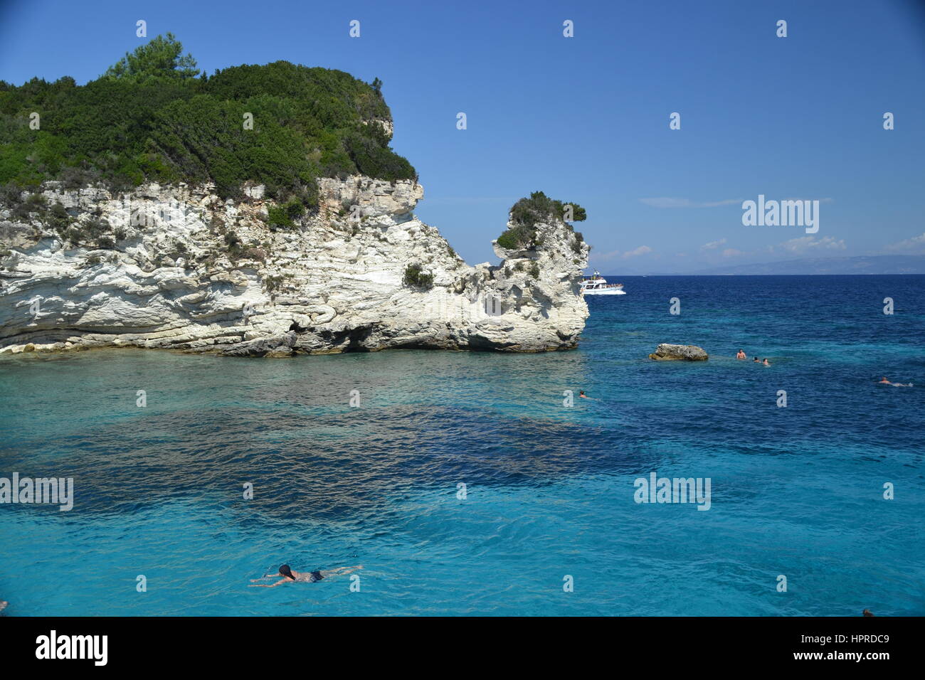 Rocks in Ionian sea at Corfu island in Greece Stock Photo - Alamy
