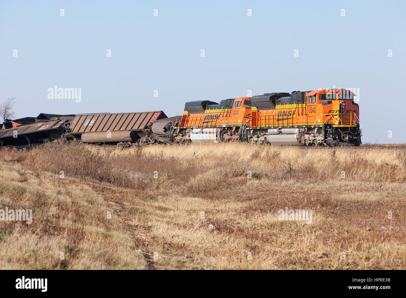 A BNSF freight train struck a road grader at a crossing in Danville ...