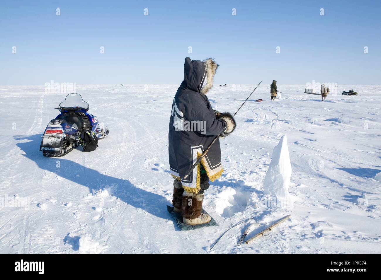 Inuit hunter and spear hi-res stock photography and images - Alamy