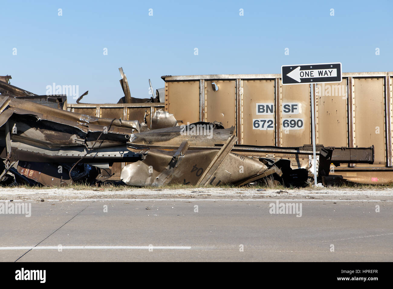 Bnsf freight train struck road hi-res stock photography and images - Alamy