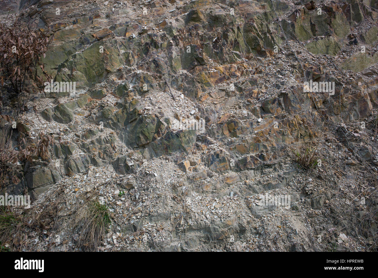 Sedimentary shale rock exposure, Wuxi, China Stock Photo - Alamy
