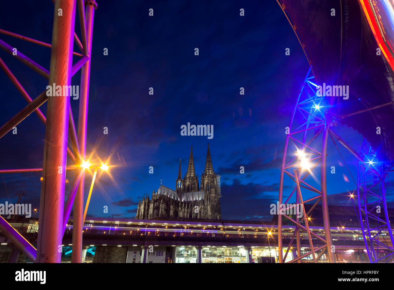 Germany, Cologne, view from the theater Musical Dome on the square ...