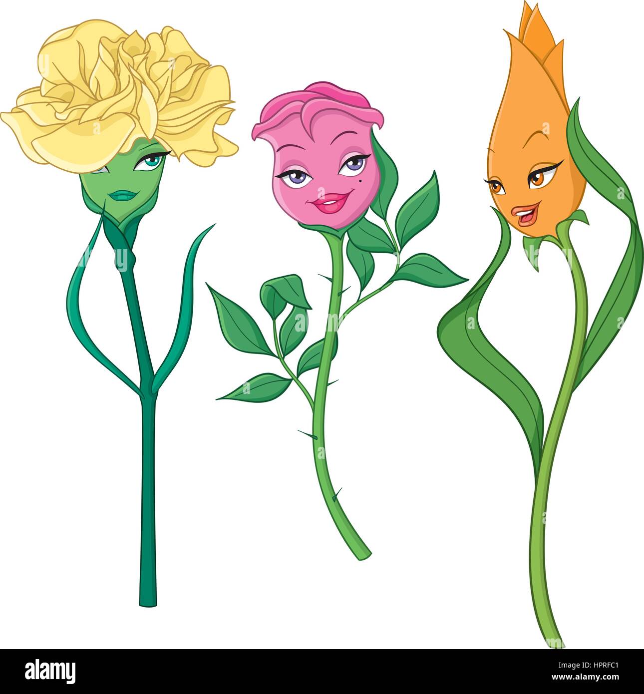 Beautiful Cartoon Roses